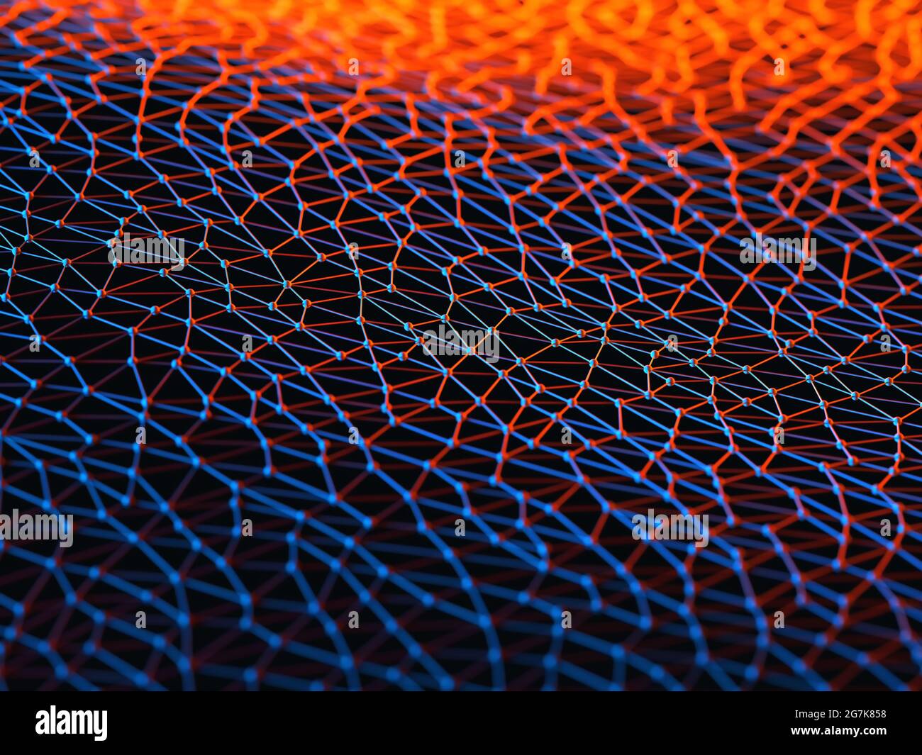 Abstract Background Colorful Mesh Interconnected Lines Cloud Computing Concept 3d