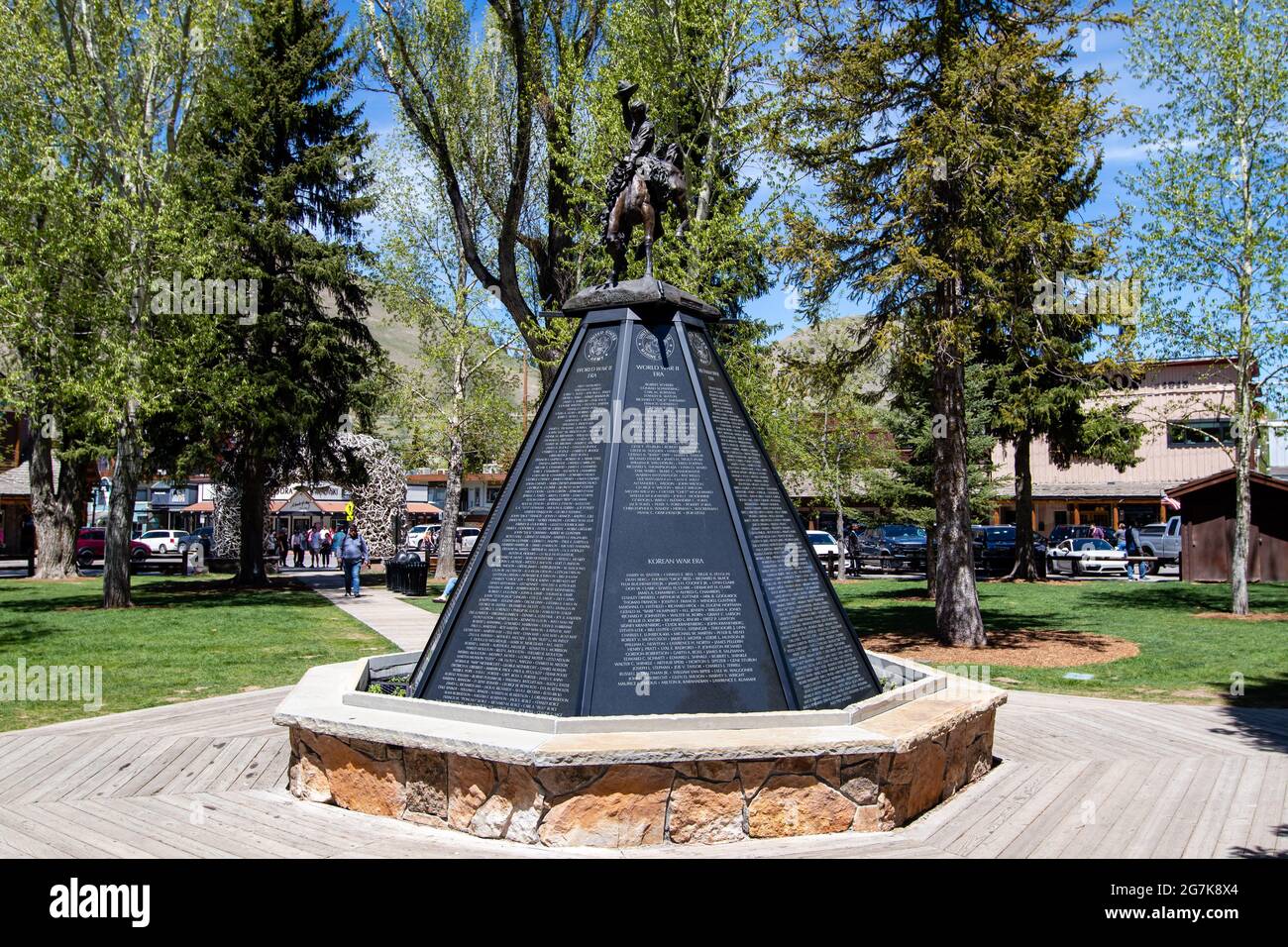 Jackson, Wyoming, USA, May 29, 2021: Jackson Hole Veterans Monument ...