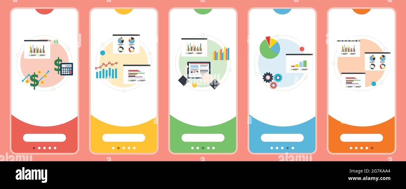 Investment, chart, monitoring, finance, money and growth icons ...
