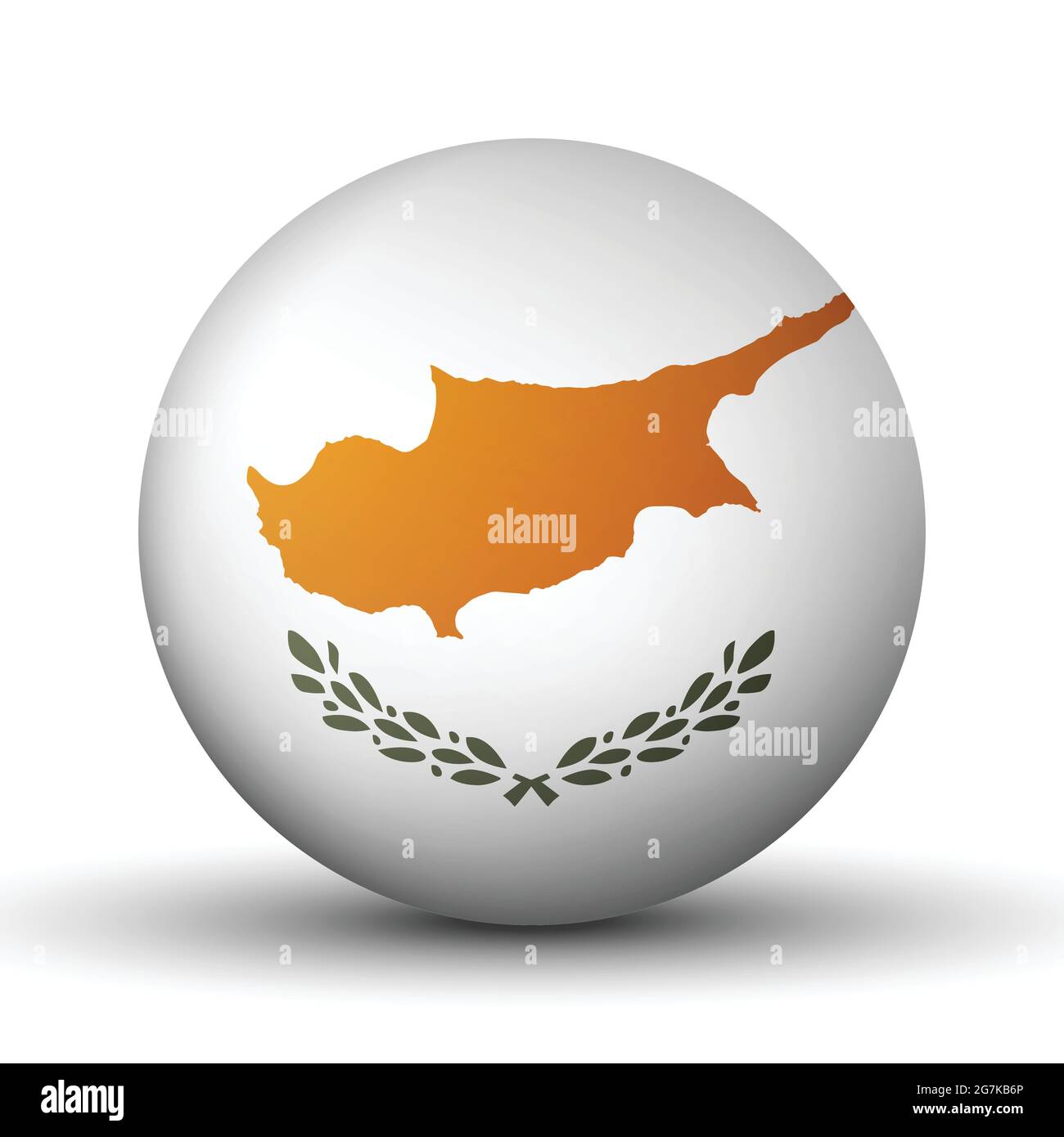 Glass light ball with flag of Cyprus. Round sphere, template icon ...