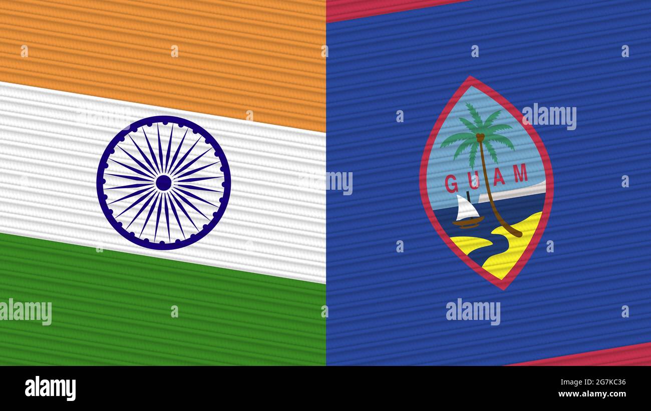 Guam and India Two Half Flags Together Fabric Texture Illustration ...