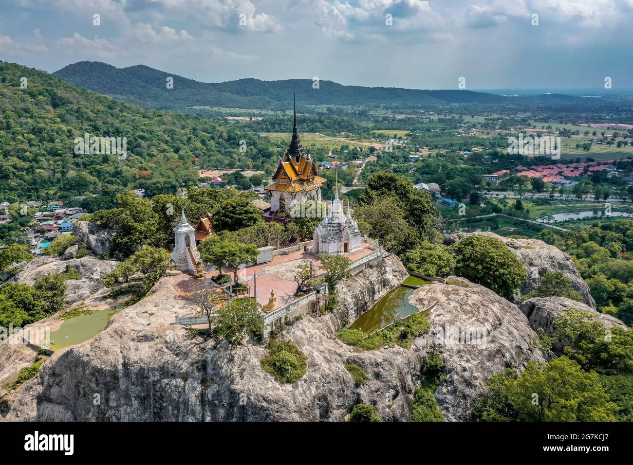 Aerial view of Wat Phra Phutthachai in Saraburi, Thailand Stock Photo ...