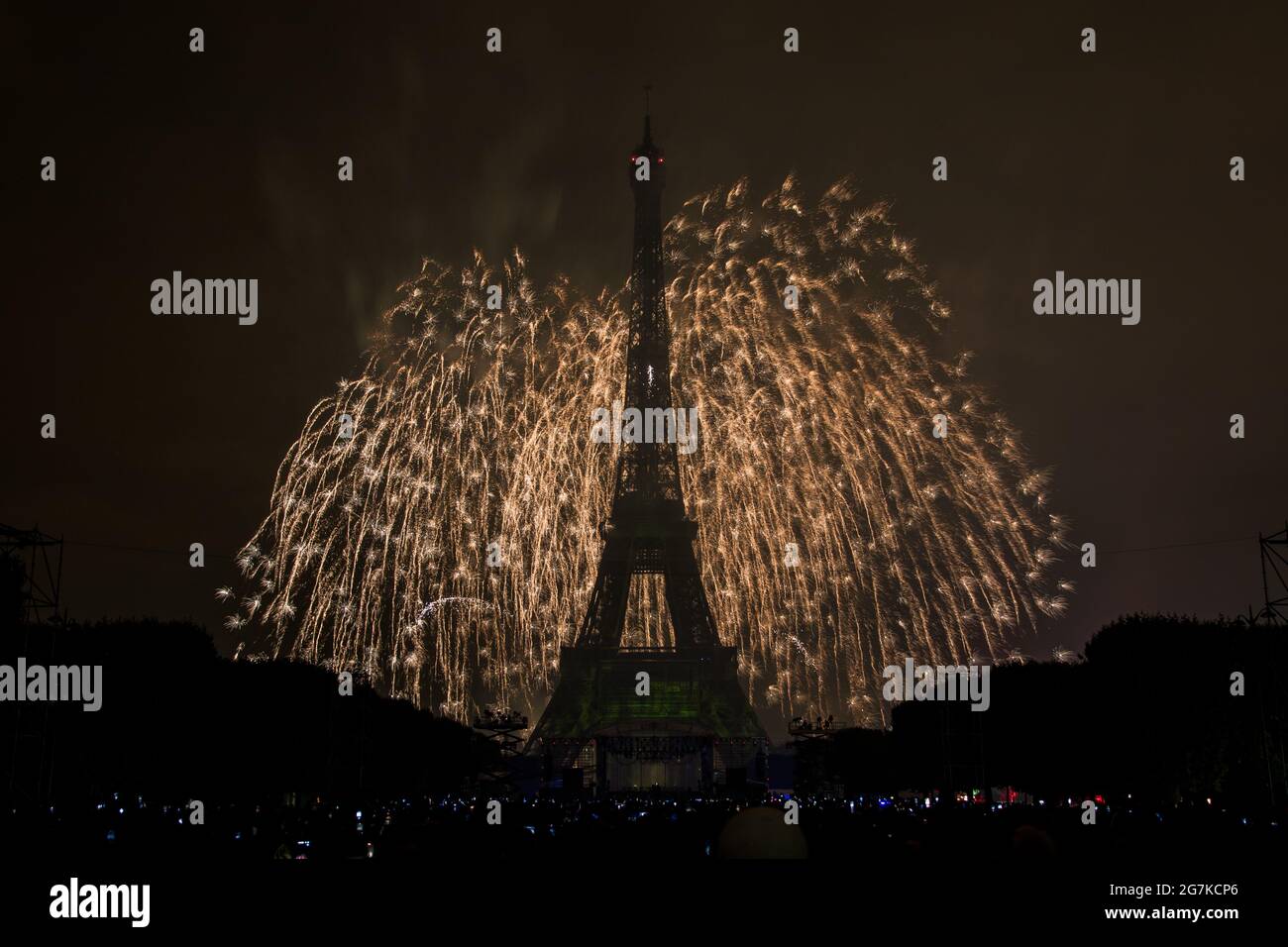 Bastille Day fireworks at the Eiffel Tower on July 14th 2021 ...