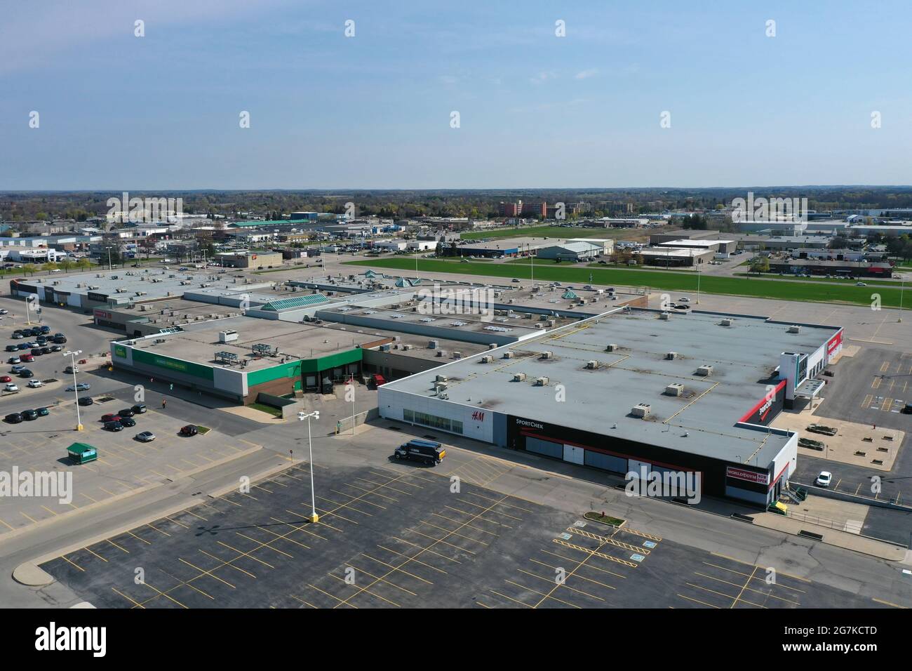 An aerial of Lynden Park Mall in Brantford, Ontario, Canada Stock Photo ...