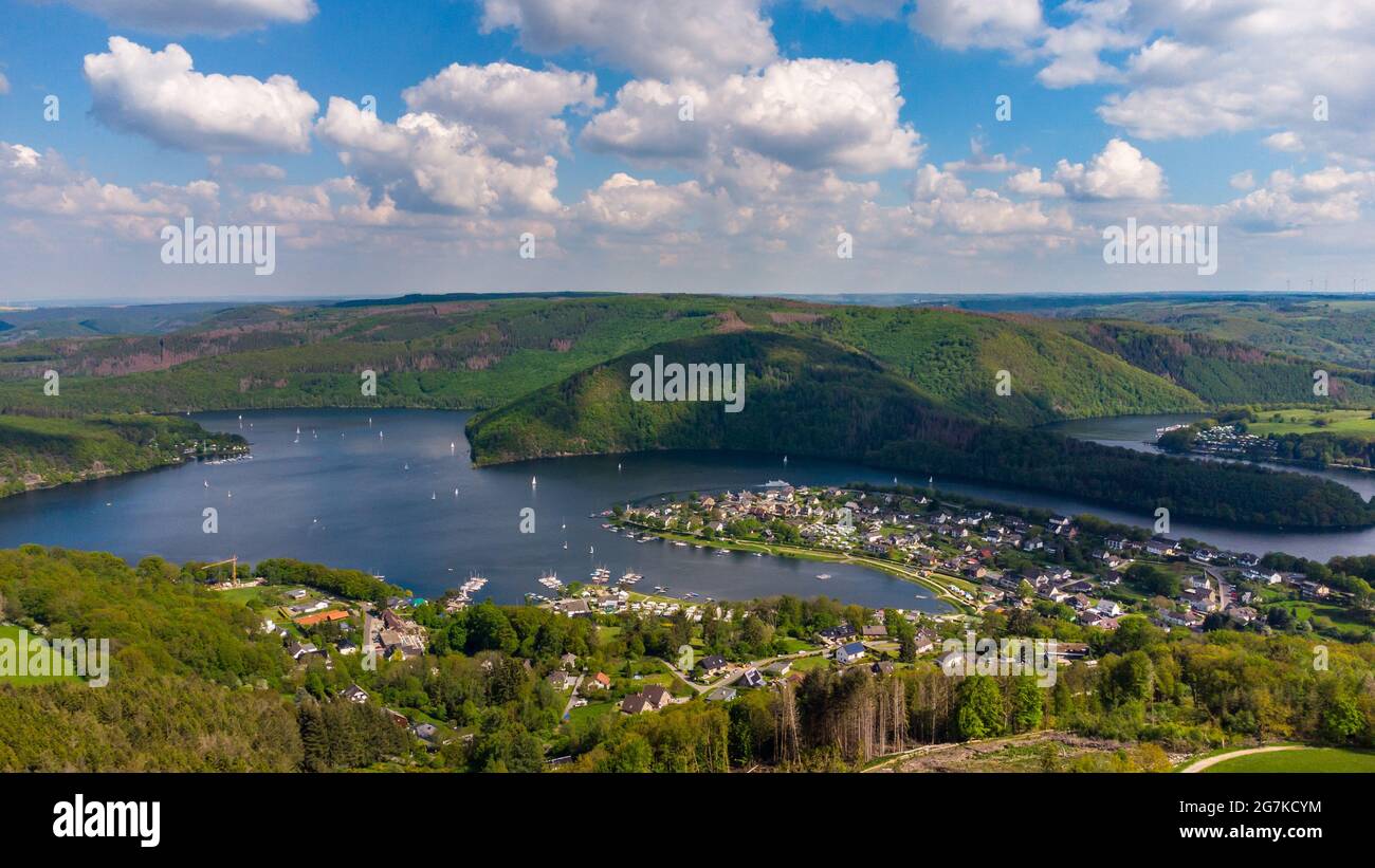 Aerial view of the Rursee in the Eifel region, Germany Stock Photo - Alamy