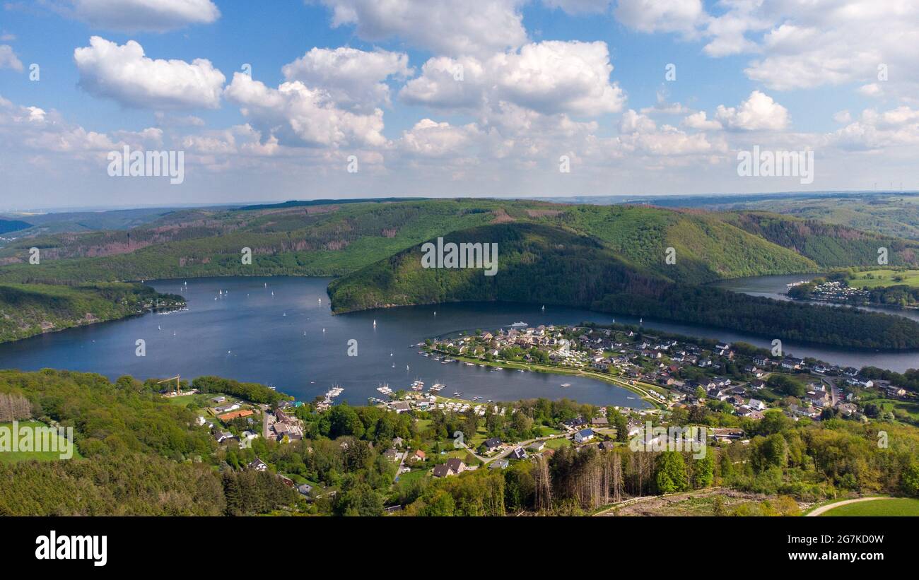 Aerial view of the Rursee in the Eifel region, Germany Stock Photo - Alamy