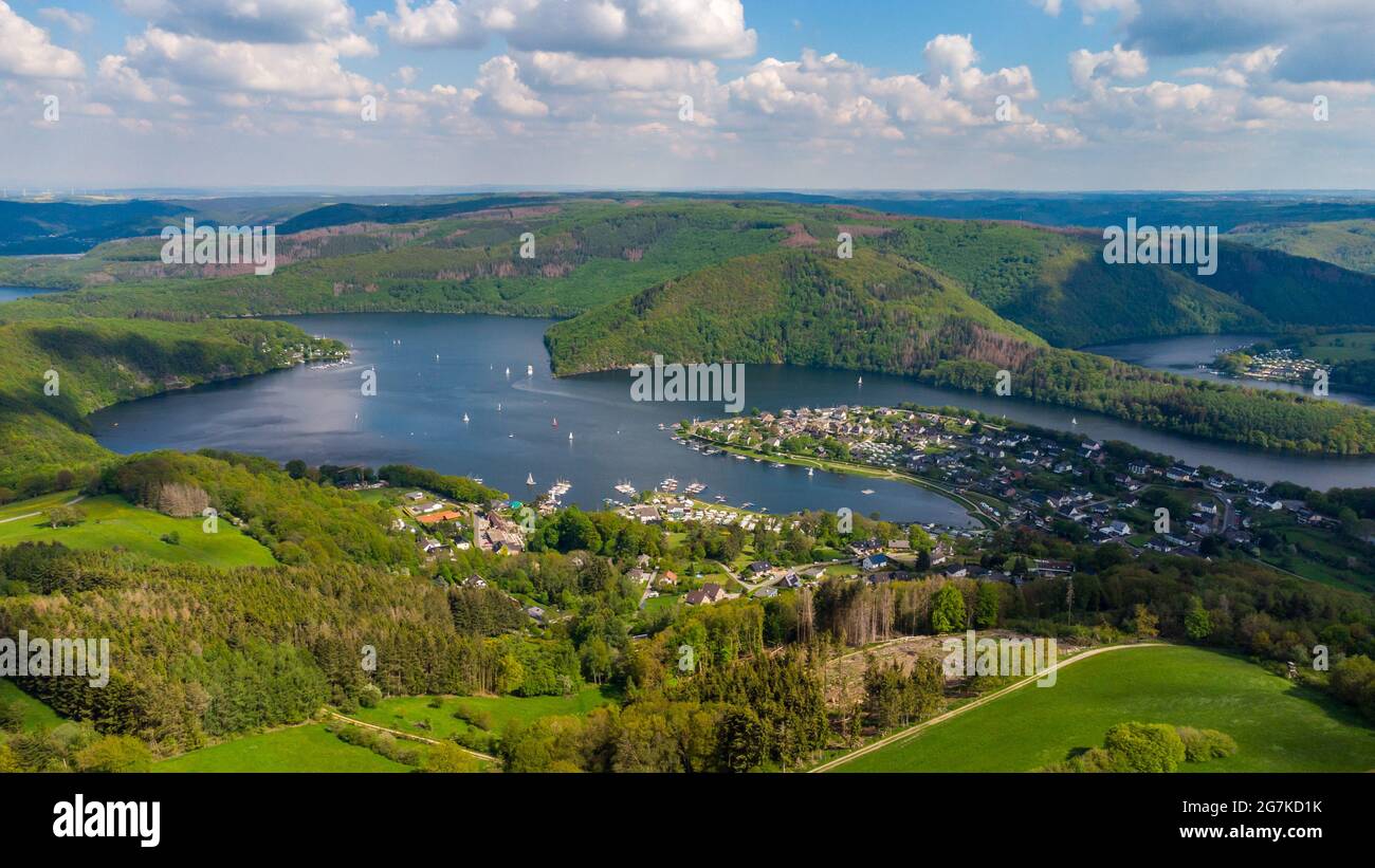 Aerial view of the Rursee in the Eifel region, Germany Stock Photo - Alamy