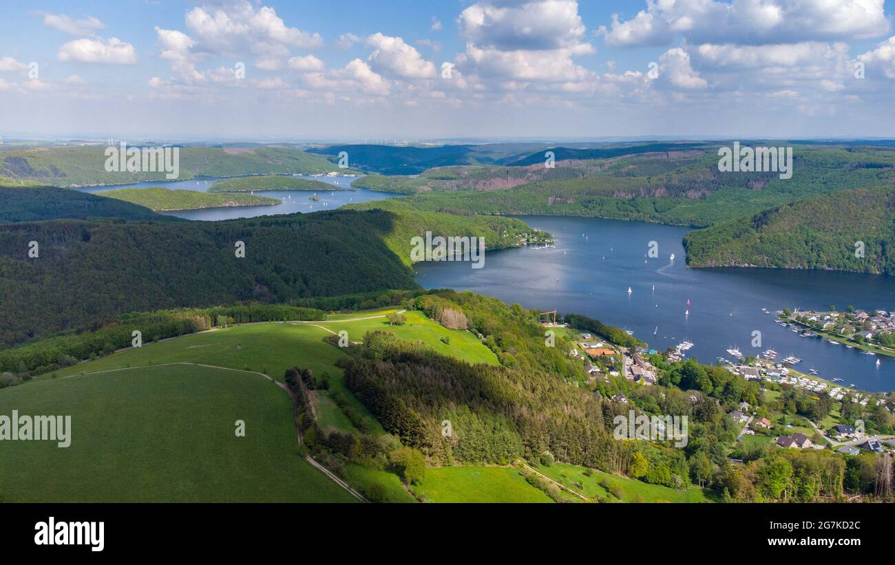 Aerial view of the Rursee in the Eifel region, Germany Stock Photo - Alamy