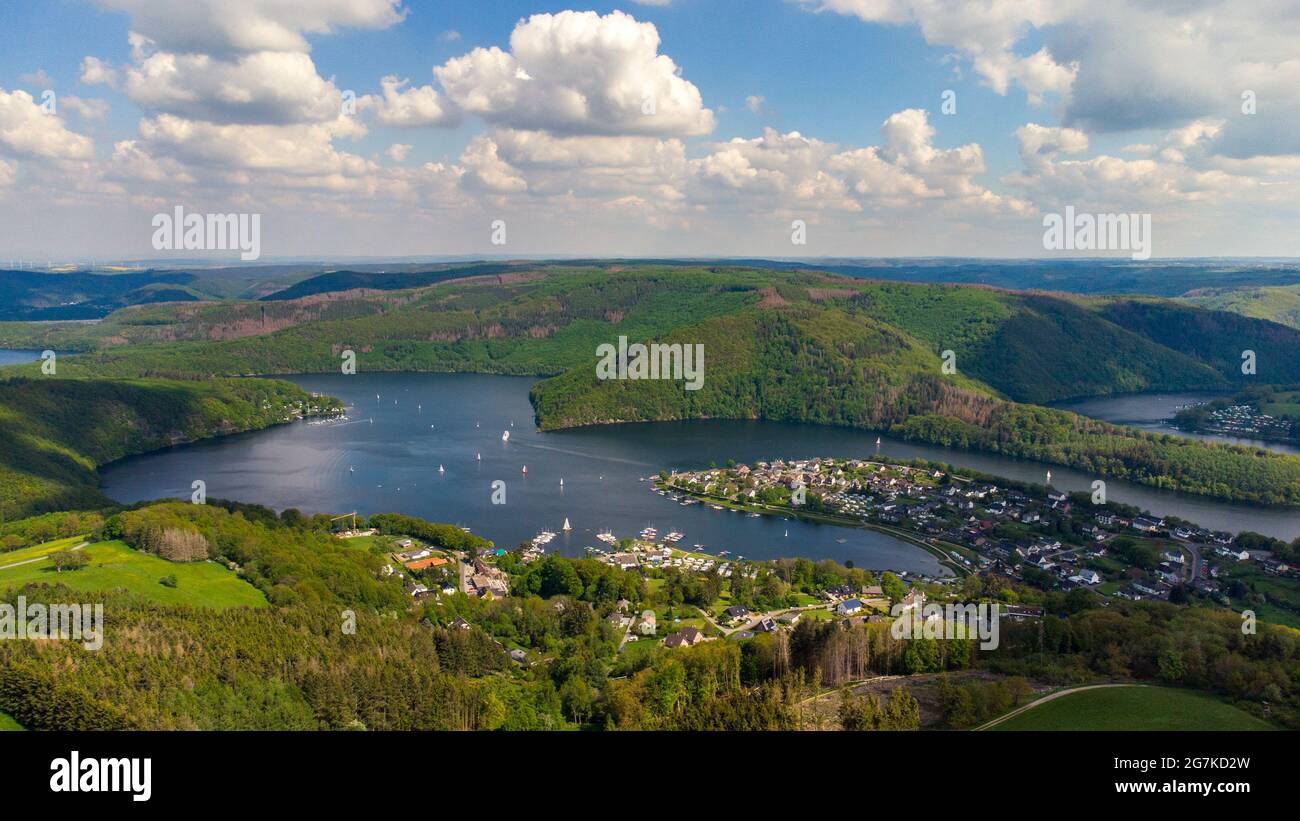 Aerial view of the Rursee in the Eifel region, Germany Stock Photo - Alamy