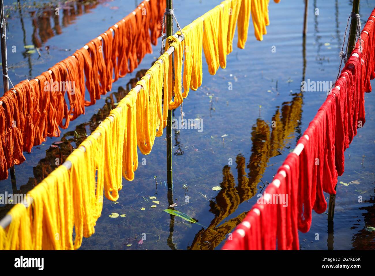 Colorful clothes in Inle lake Myanmar Stock Photo - Alamy