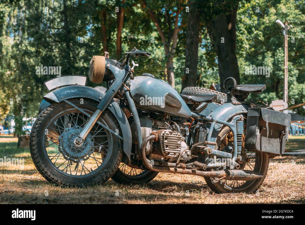 World War II German Wehrmacht Old Tricar, Three-wheeled Motorcycle in ...