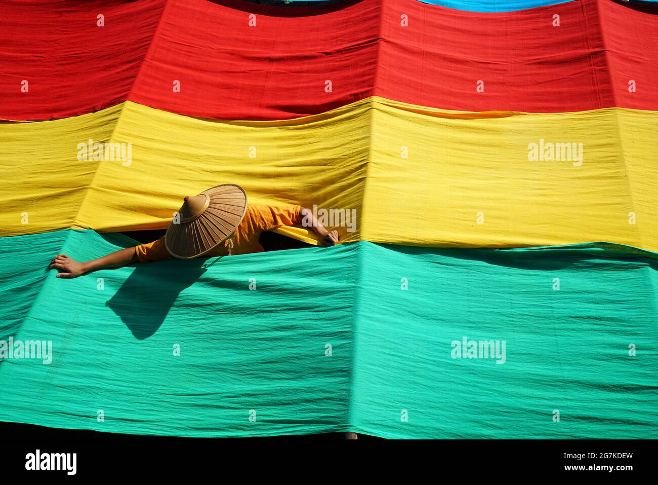 Colorful clothes in Inle lake Myanmar Stock Photo - Alamy