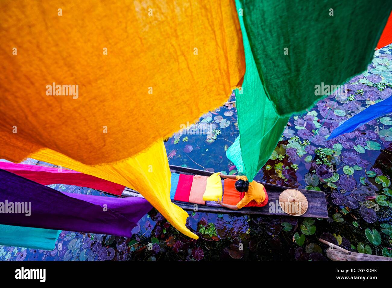 Colorful clothes in Inle lake Myanmar Stock Photo - Alamy
