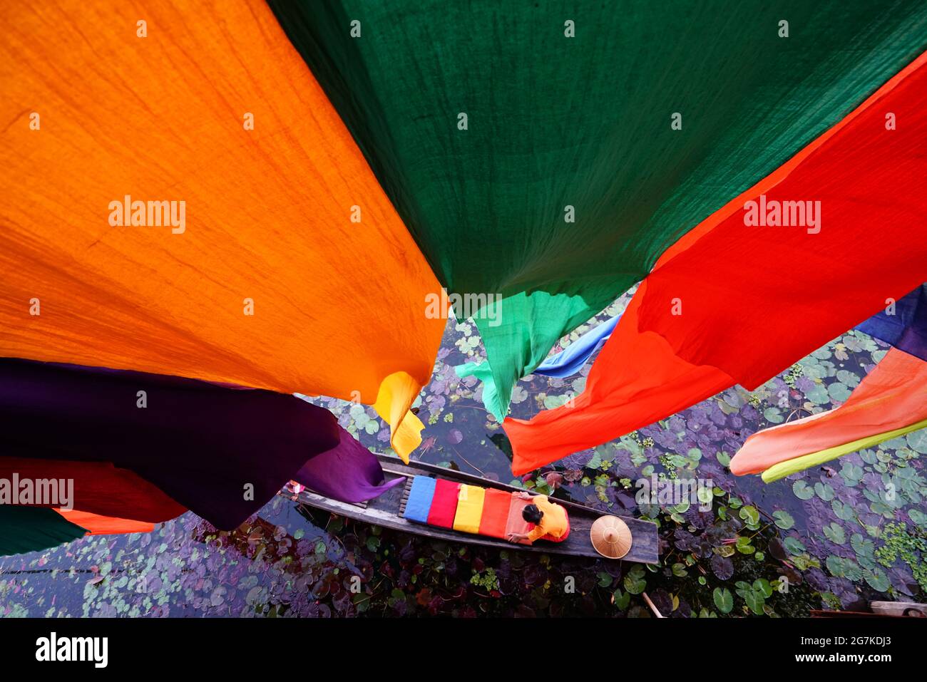 Colorful clothes in Inle lake Myanmar Stock Photo - Alamy