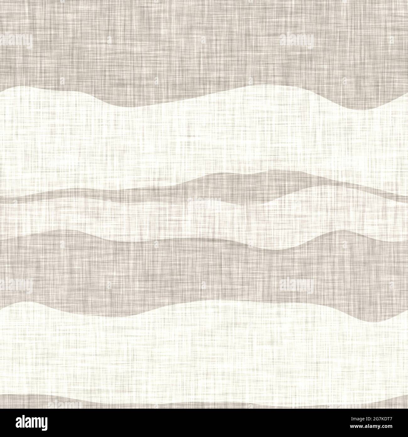 Linen texture background with wavy broken stripe. Organic irregular striped seamless pattern ...