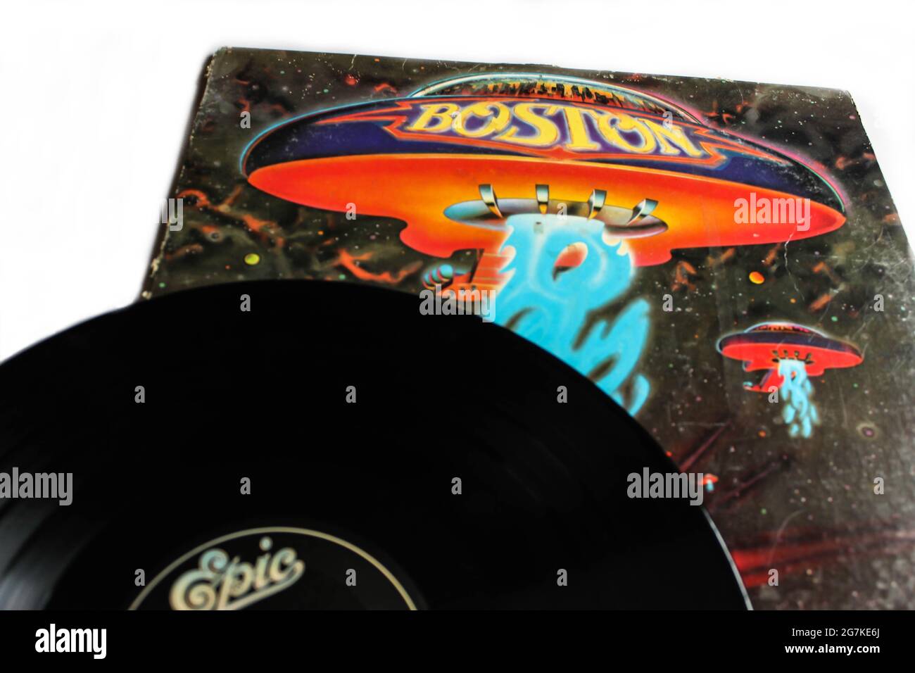 Hard rock artists, Boston music album on vinyl record LP disc. Self ...