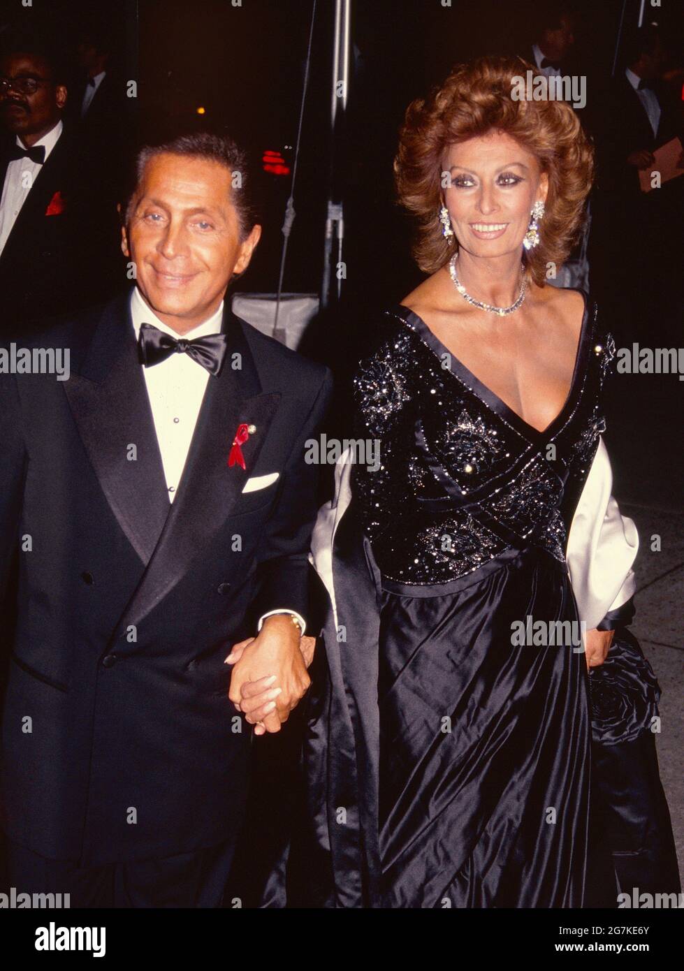Valentino and Sophia Loren attend the opening of the retrospective ...