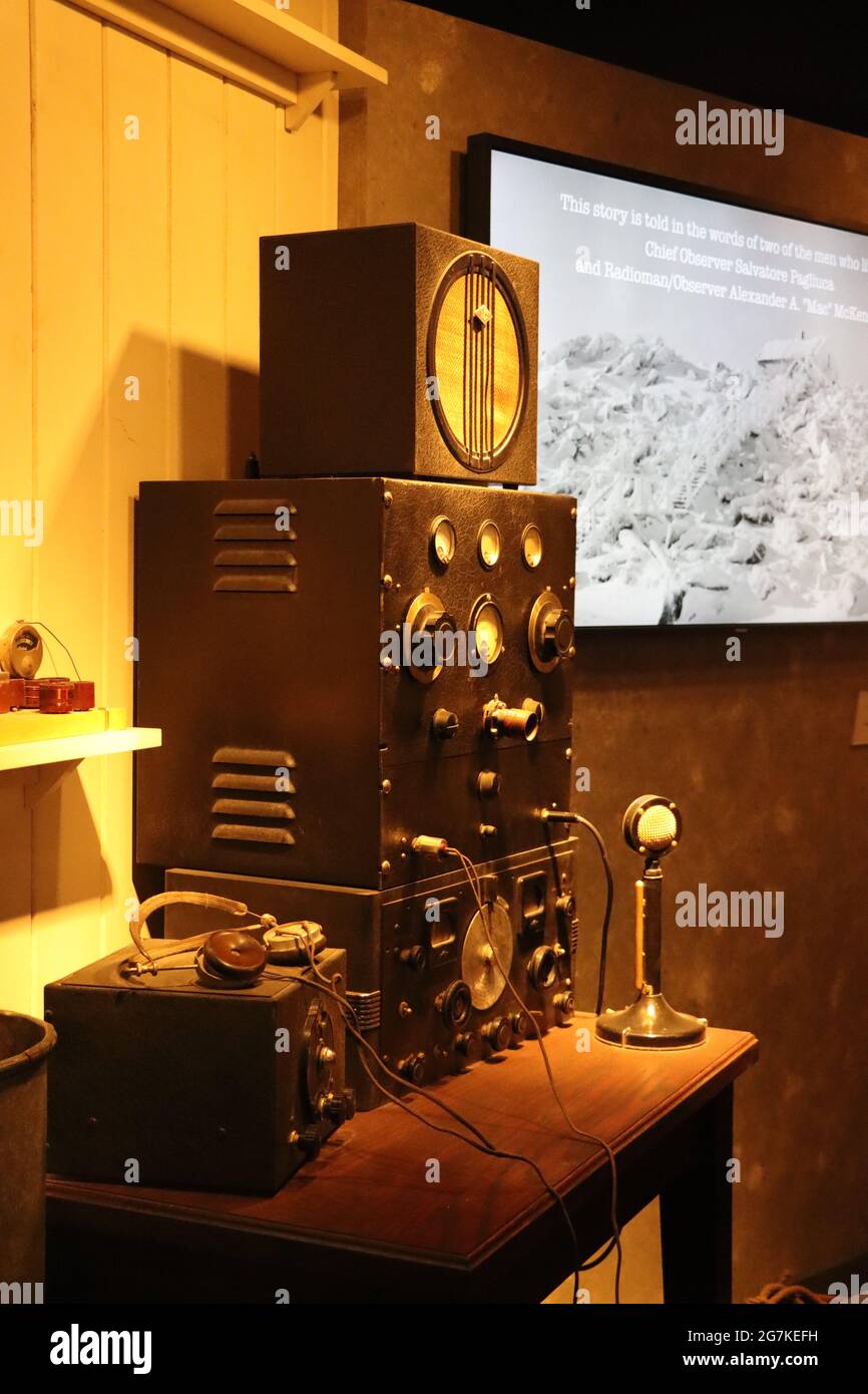 Communication radio Instruments on display Mt Washington museum Stock ...