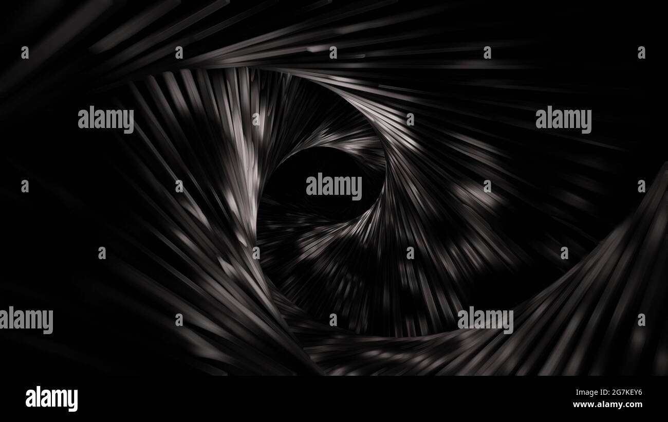 3D illustration graphics of abstract metallic pattern with curved ...