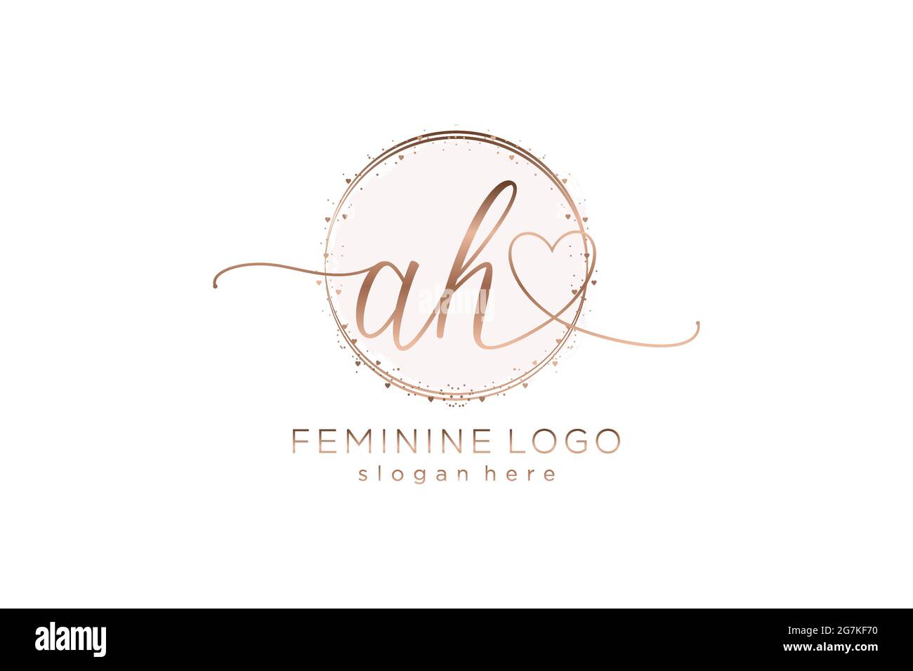 AH handwriting logo with circle template vector logo of initial wedding ...