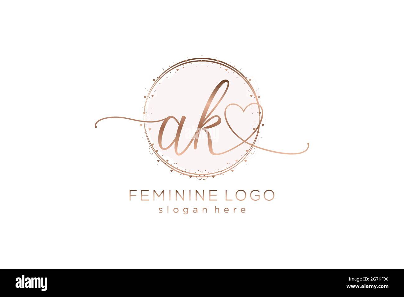 AK handwriting logo with circle template vector logo of initial wedding ...