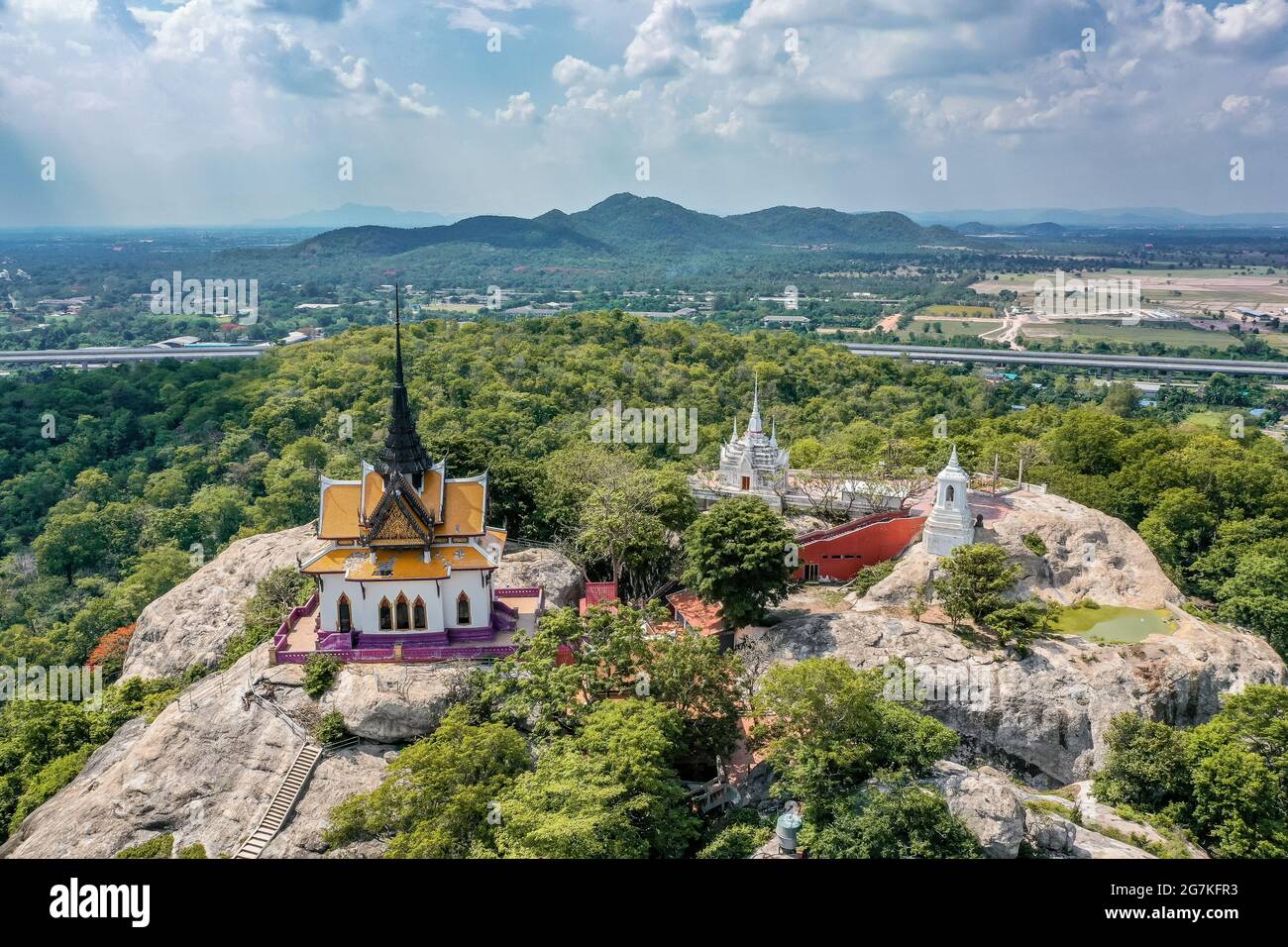 Aerial view of Wat Phra Phutthachai in Saraburi, Thailand Stock Photo ...