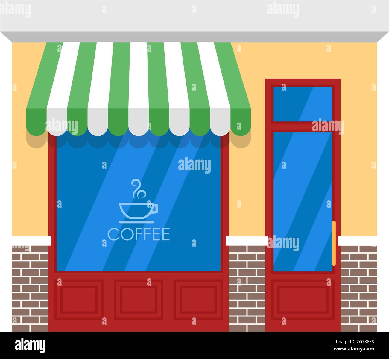 Coffee shop vector front flat building illustration Stock Vector Image ...