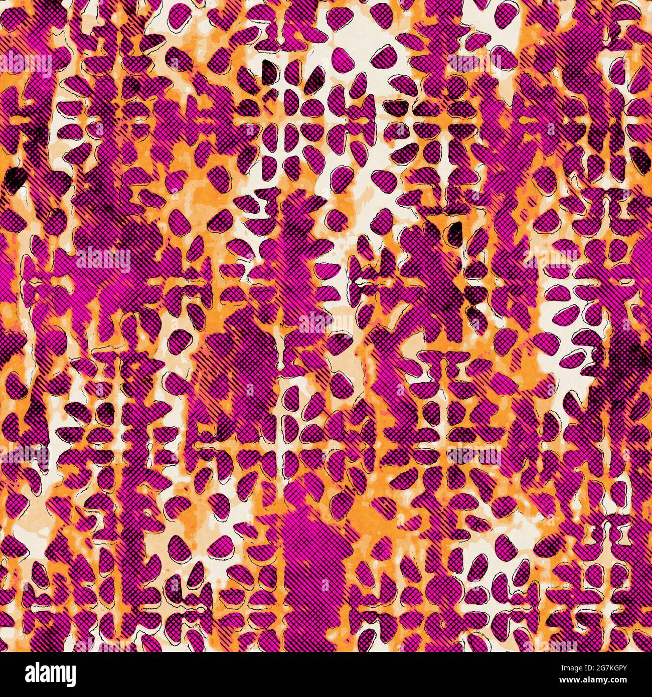 Seamless bright vivid pink and yellow pattern swatch for print Stock ...