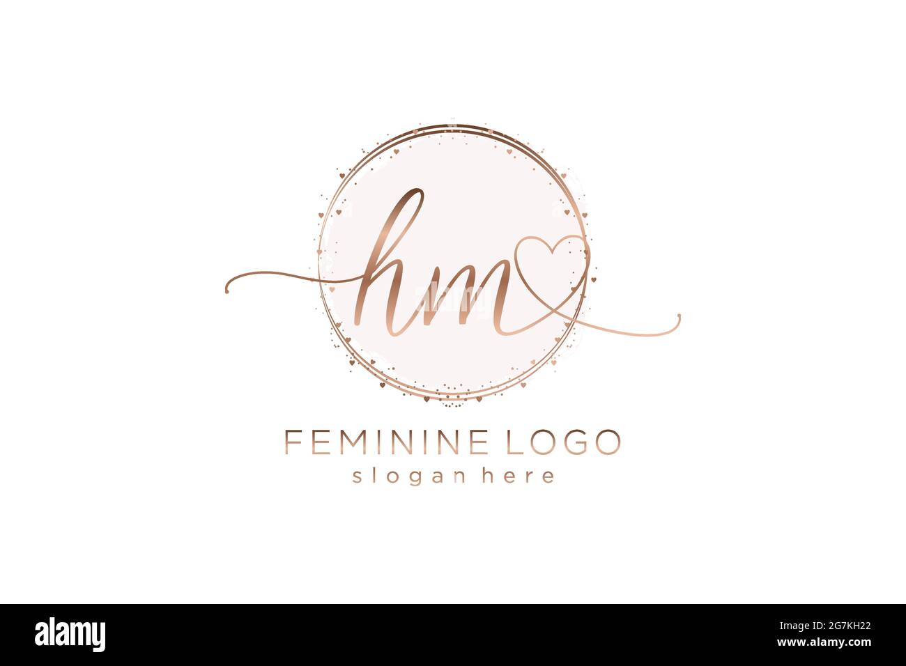 HM handwriting logo with circle template vector logo of initial wedding ...