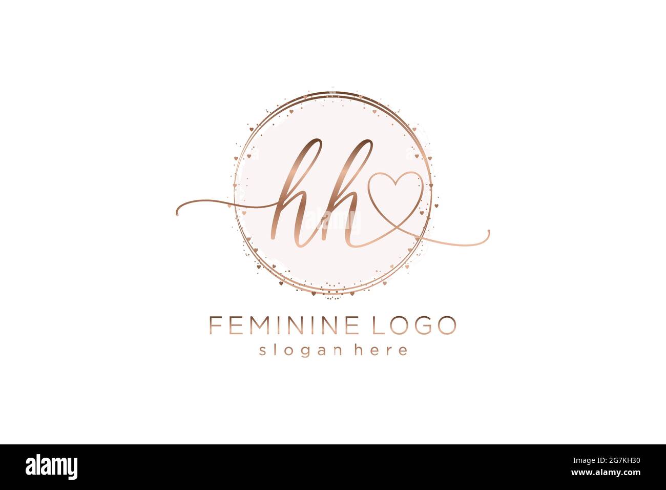 HH handwriting logo with circle template vector logo of initial wedding ...