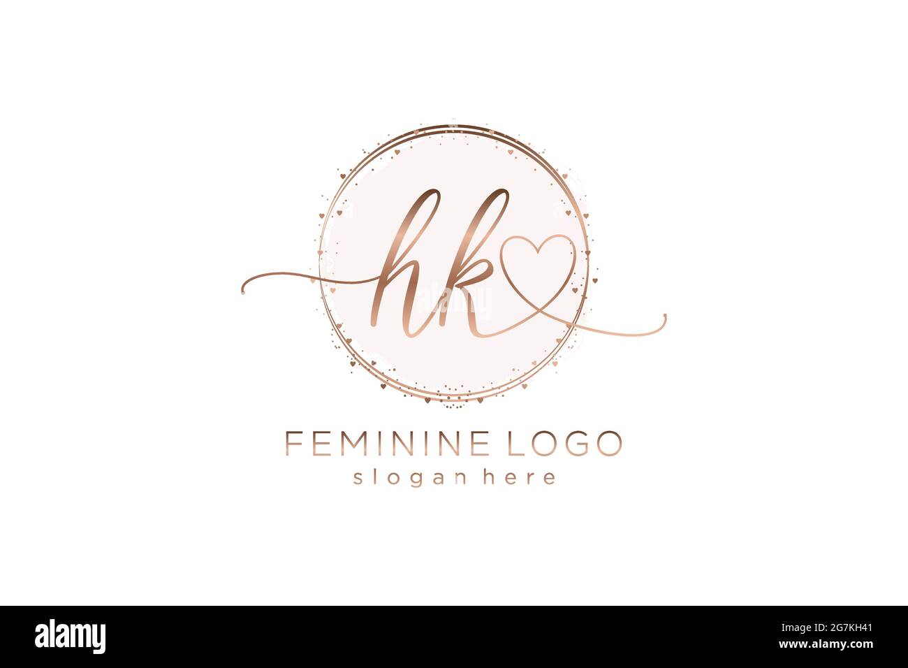 HK handwriting logo with circle template vector logo of initial wedding ...