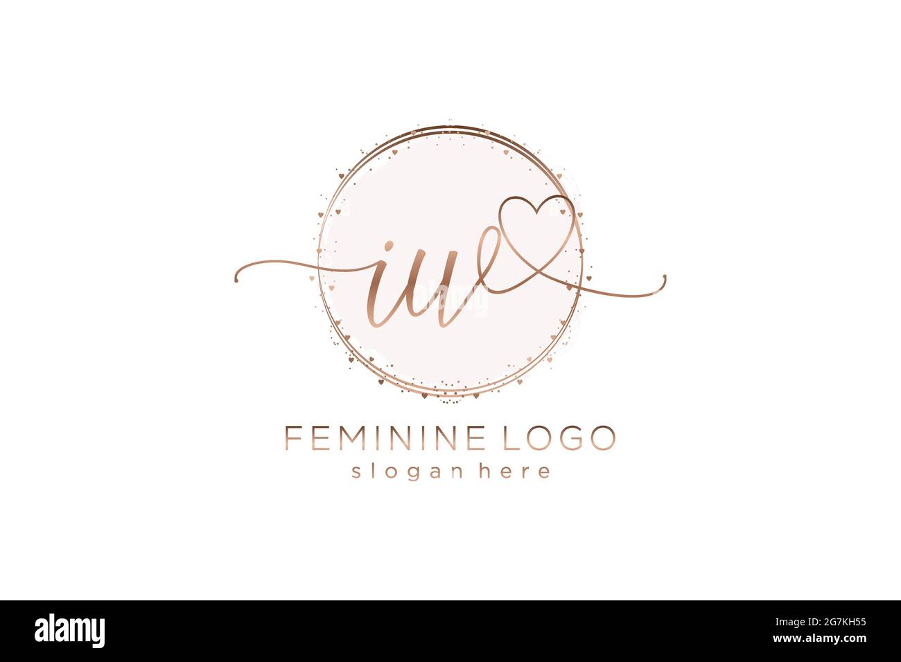 IW handwriting logo with circle template vector logo of initial wedding ...