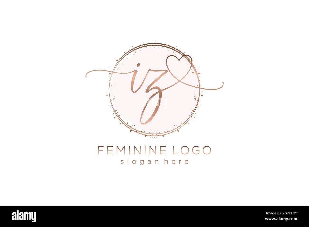IZ handwriting logo with circle template vector logo of initial wedding ...