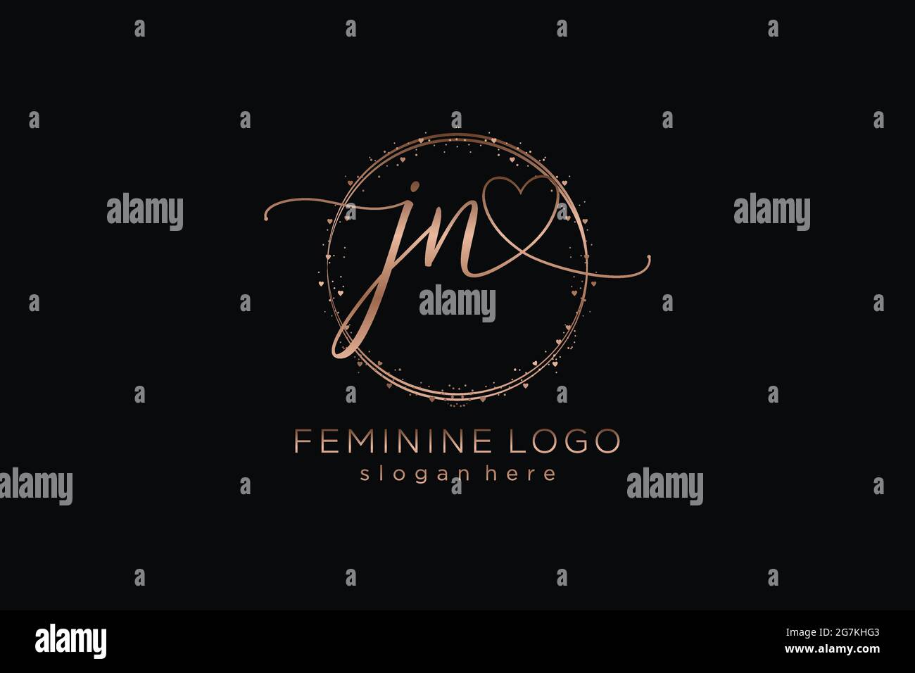 JN handwriting logo with circle template vector logo of initial wedding ...