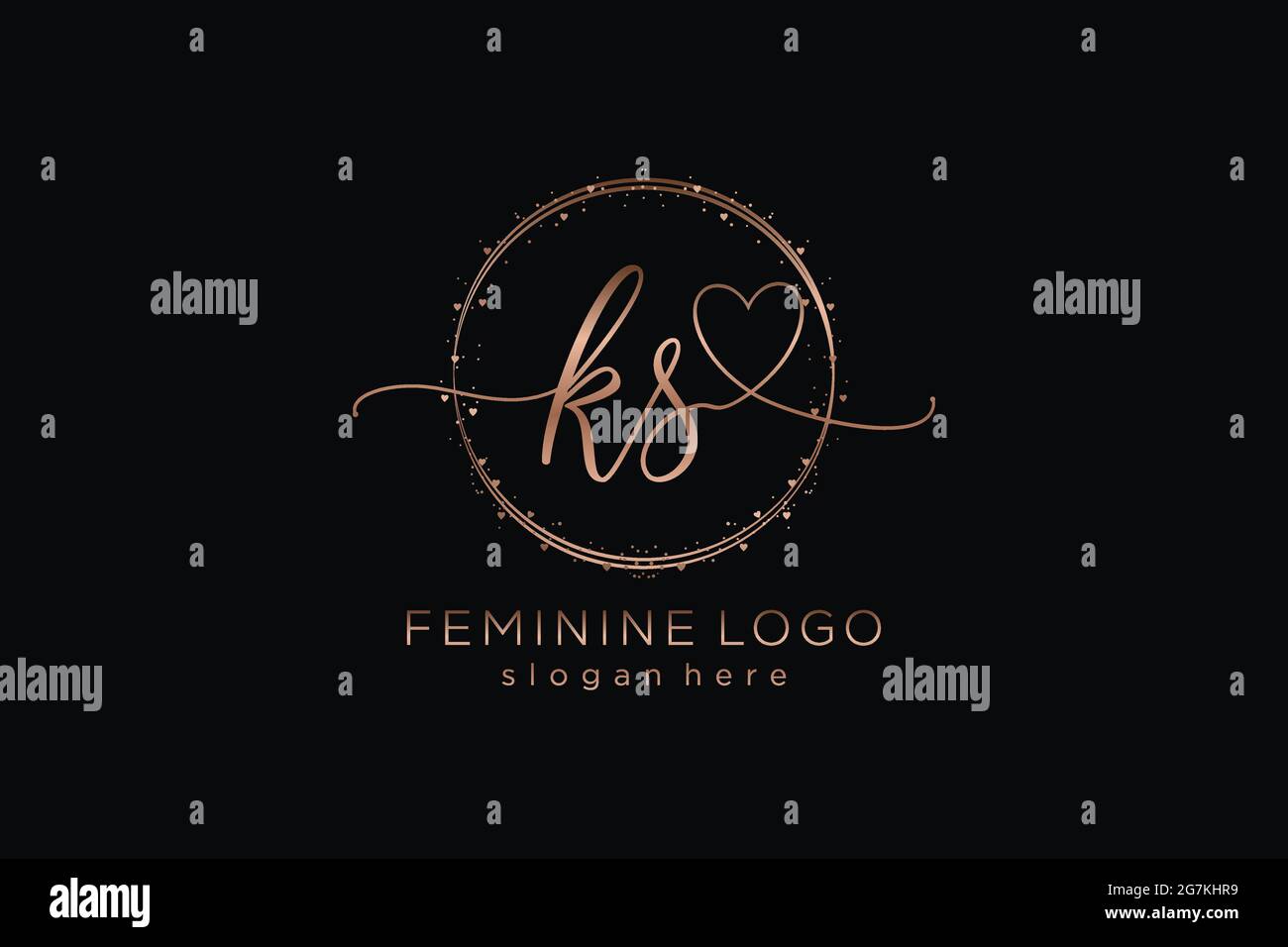 KS handwriting logo with circle template vector logo of initial wedding ...