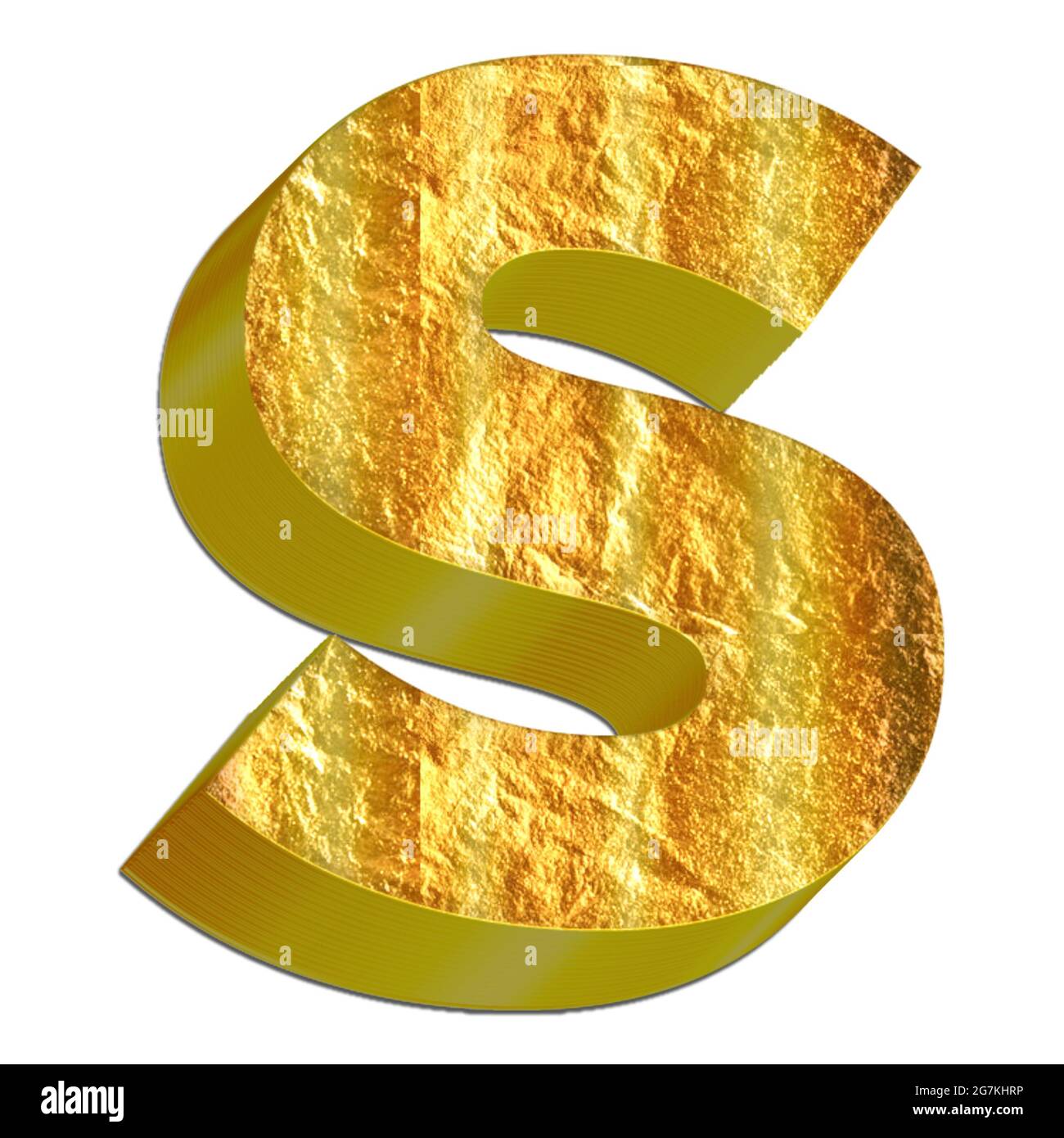 3D rendering of a stone font letter S isolated on a white background ...