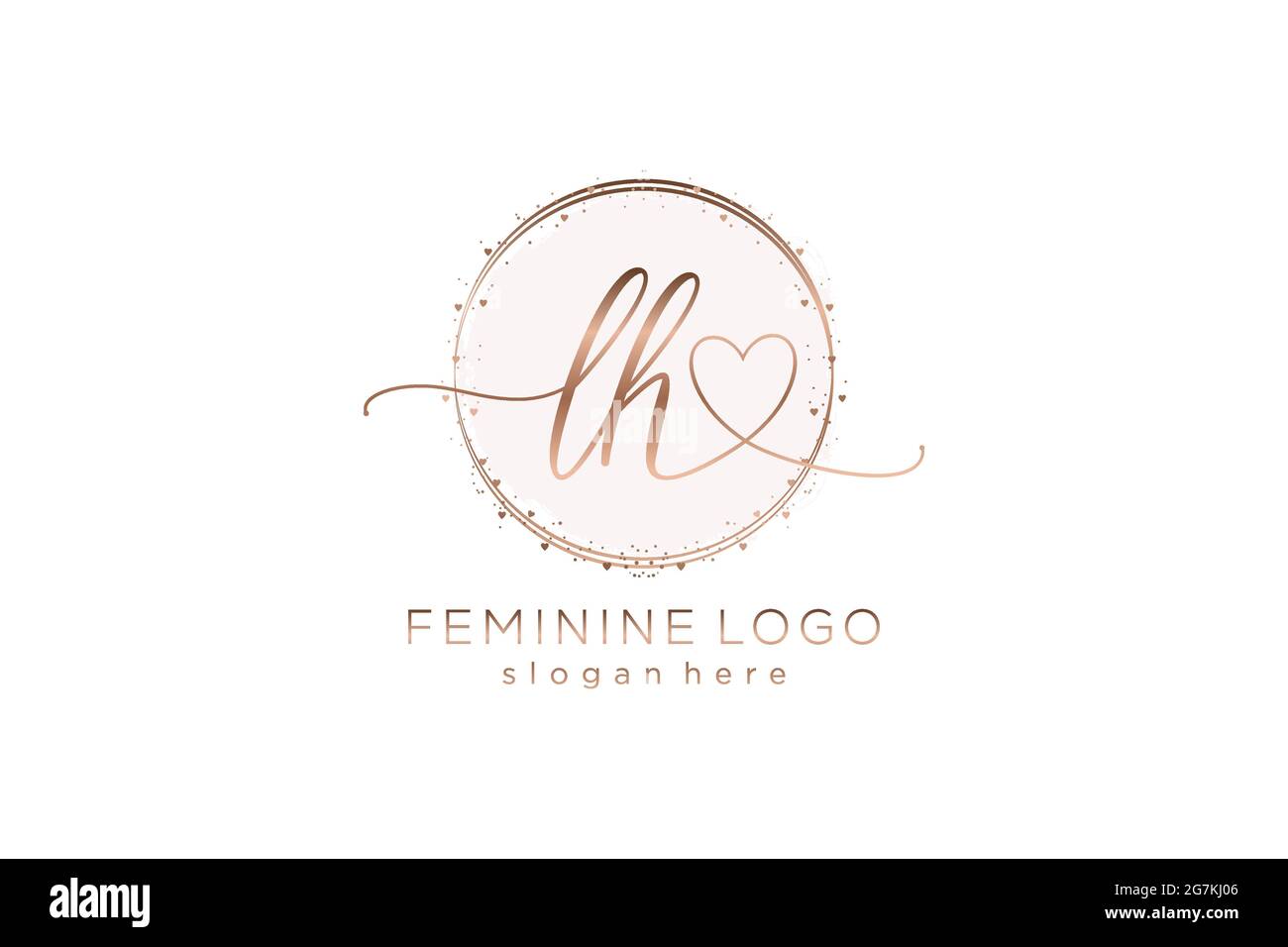 LH handwriting logo with circle template vector logo of initial wedding ...