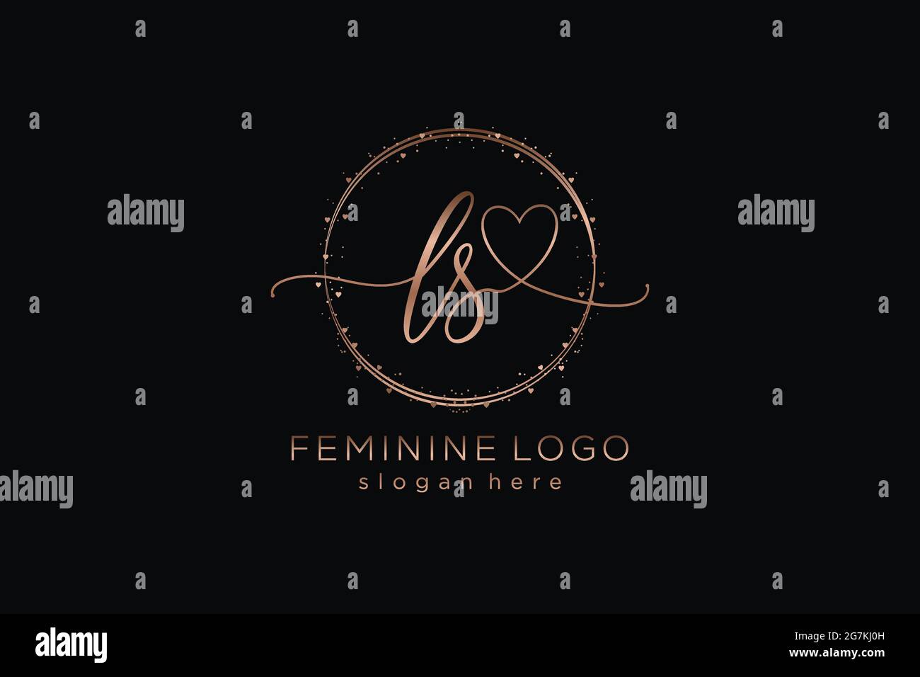 LS handwriting logo with circle template vector logo of initial wedding, fashion, floral and ...