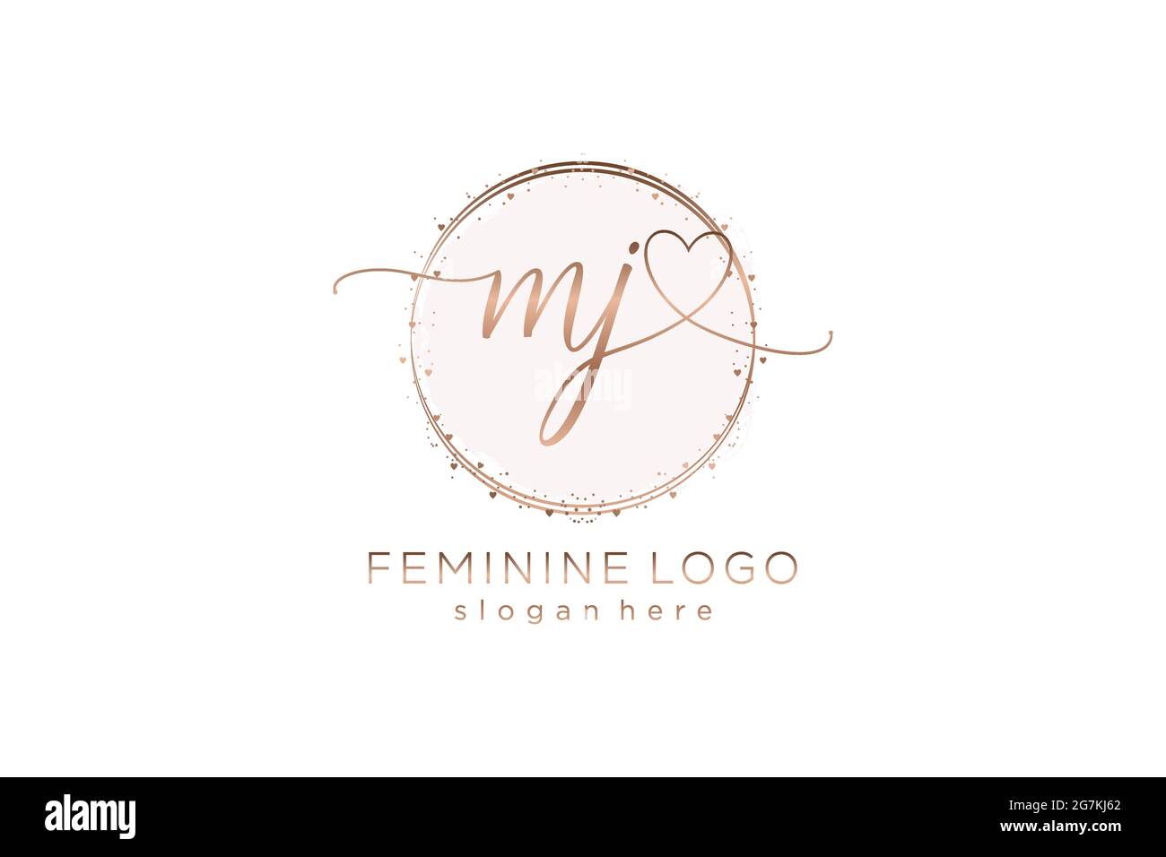 MJ handwriting logo with circle template vector logo of initial wedding ...