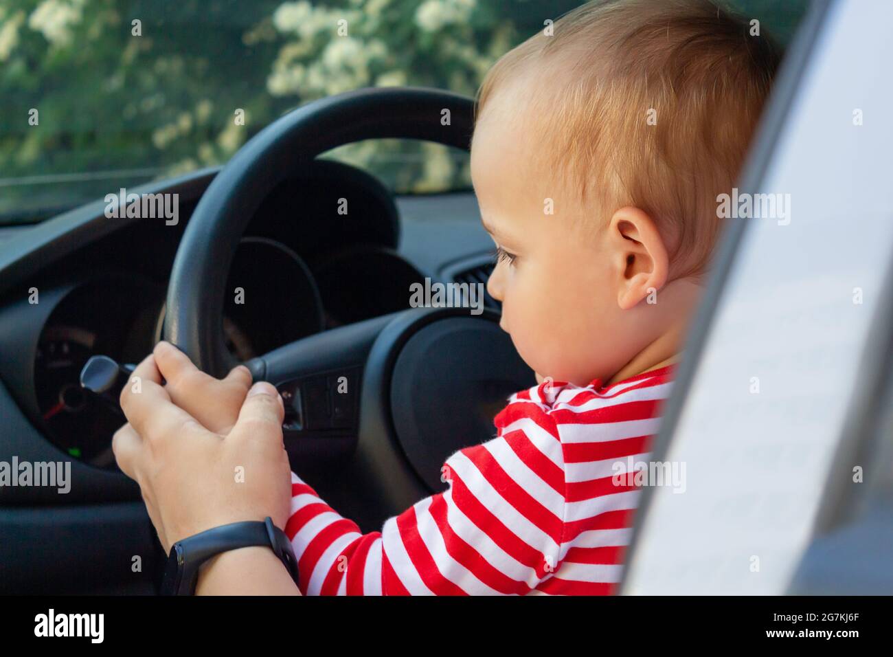 Baby boy driver. Travel with kids concept Stock Photo - Alamy