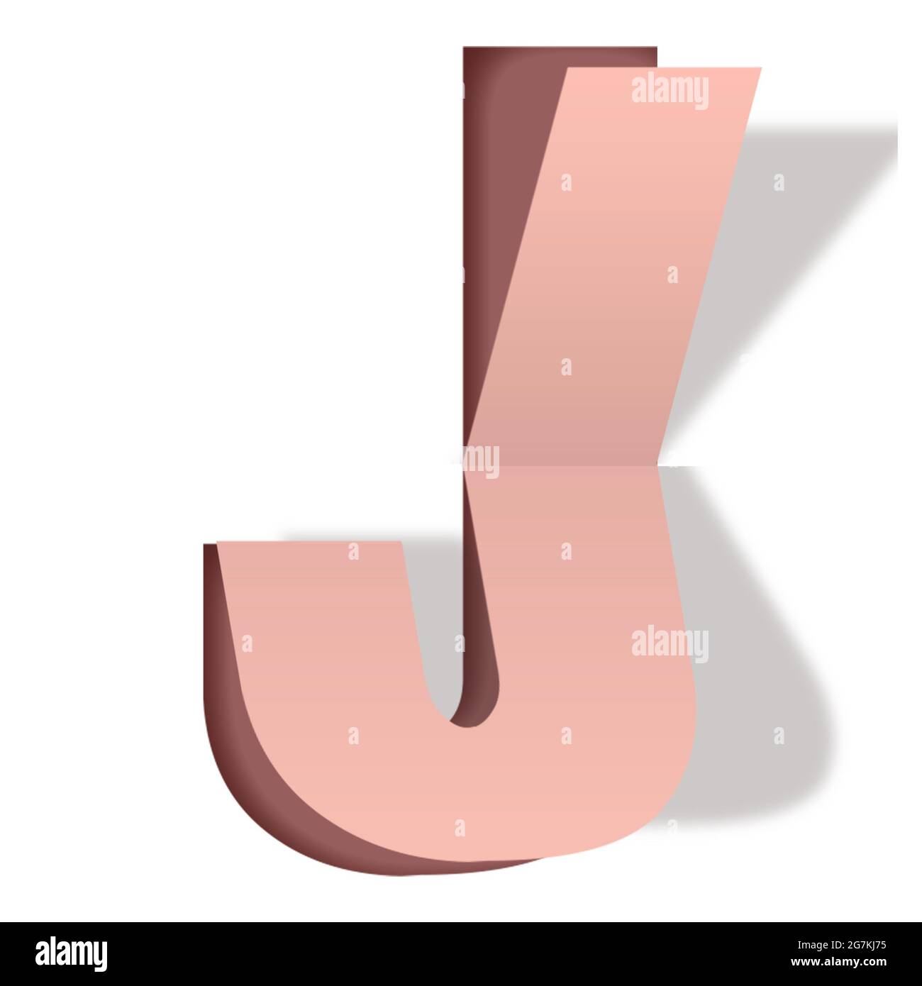 3D rendering of the pink "J" letter isolated on white background with ...