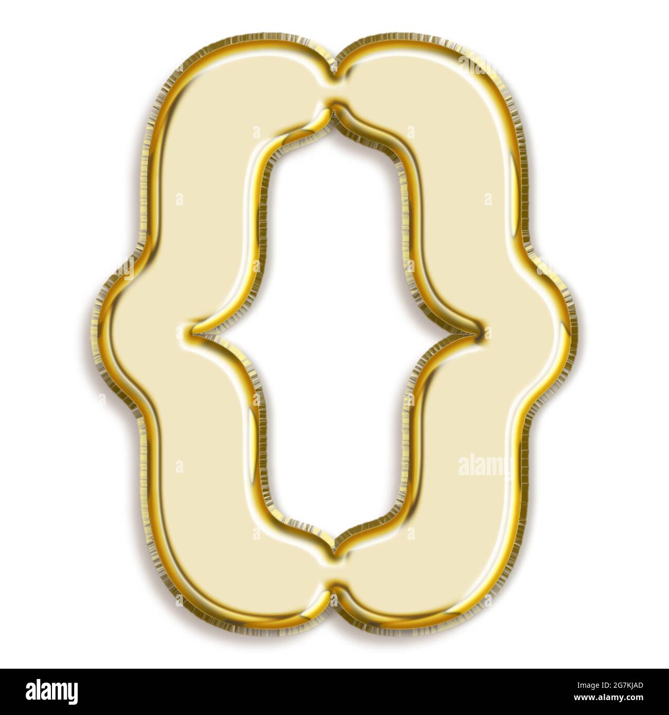 3D rendering of the golden brace sign isolated on white background ...
