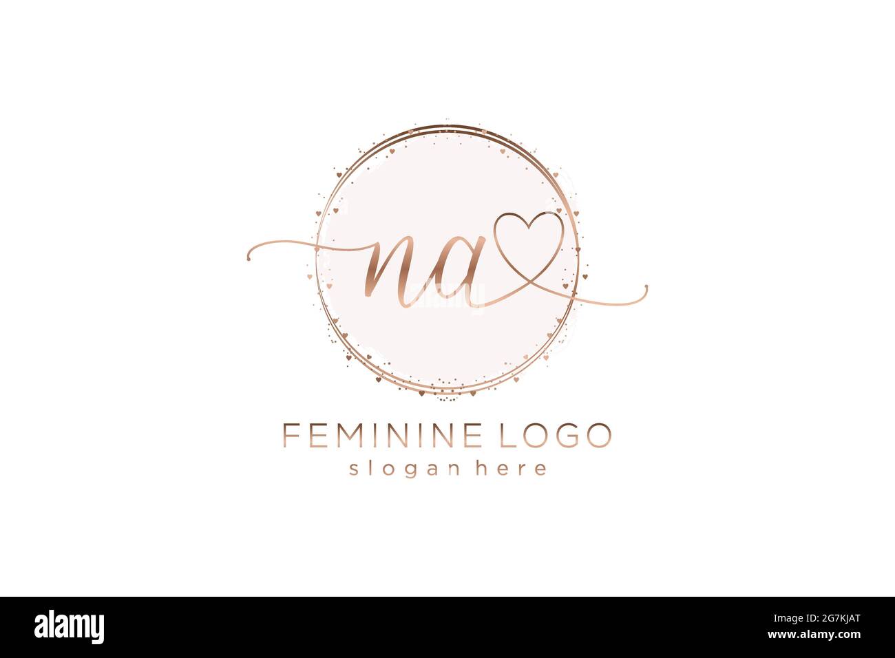 NA handwriting logo with circle template vector logo of initial wedding ...