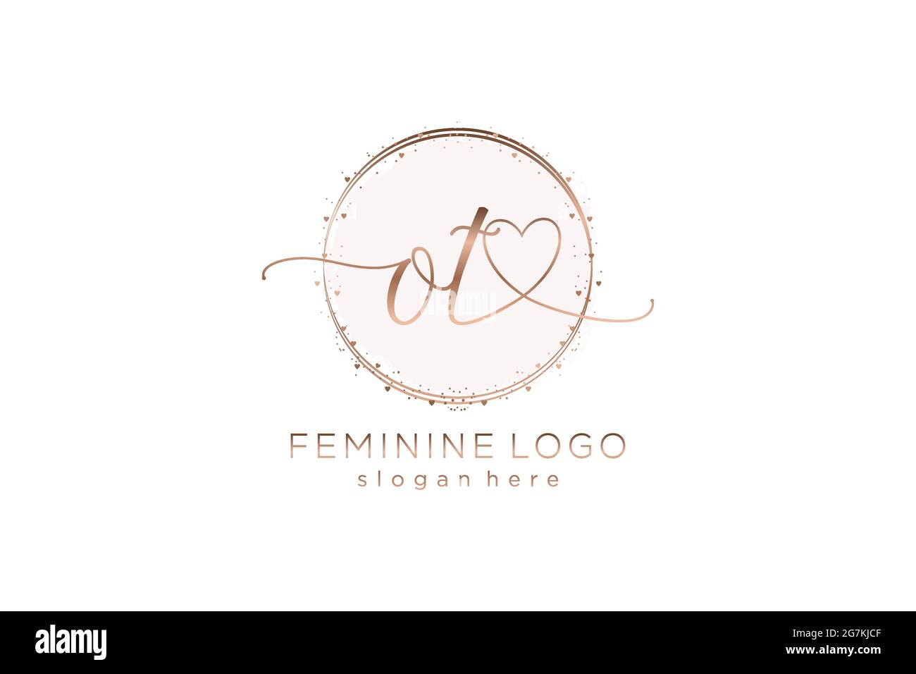 OT handwriting logo with circle template vector logo of initial wedding ...