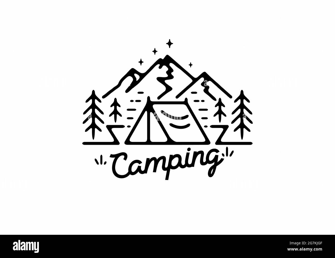 Line art illustration of camping design Stock Vector Image & Art - Alamy