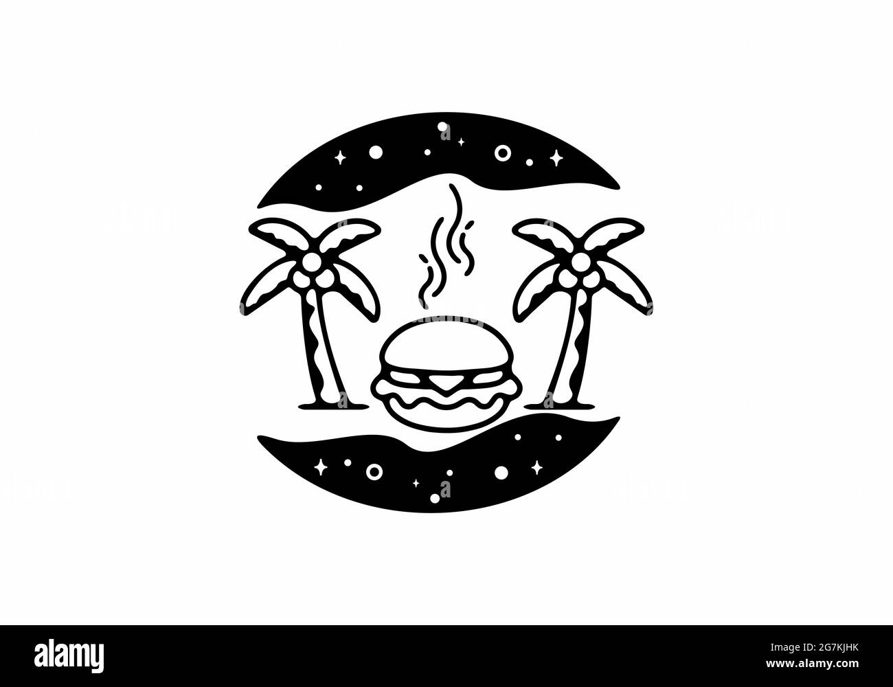 Burger line art Cut Out Stock Images & Pictures - Alamy