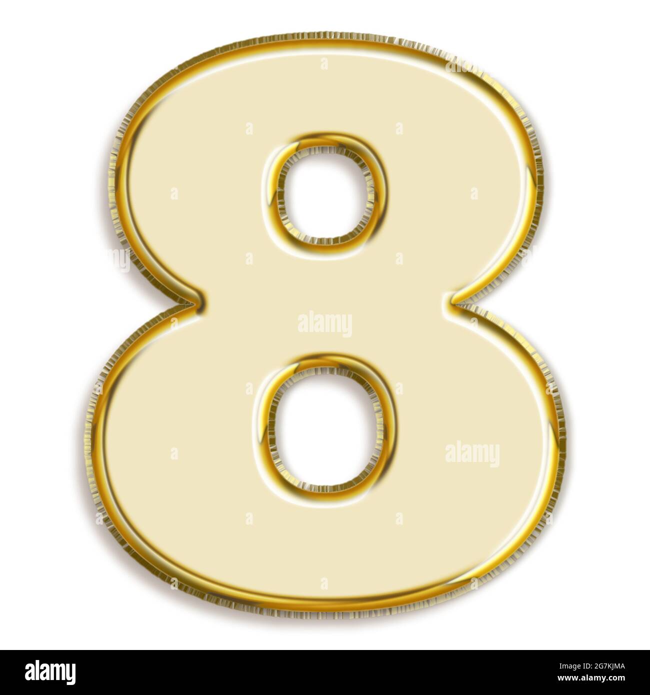 3D rendering of a number eight symbol isolated on a white background ...