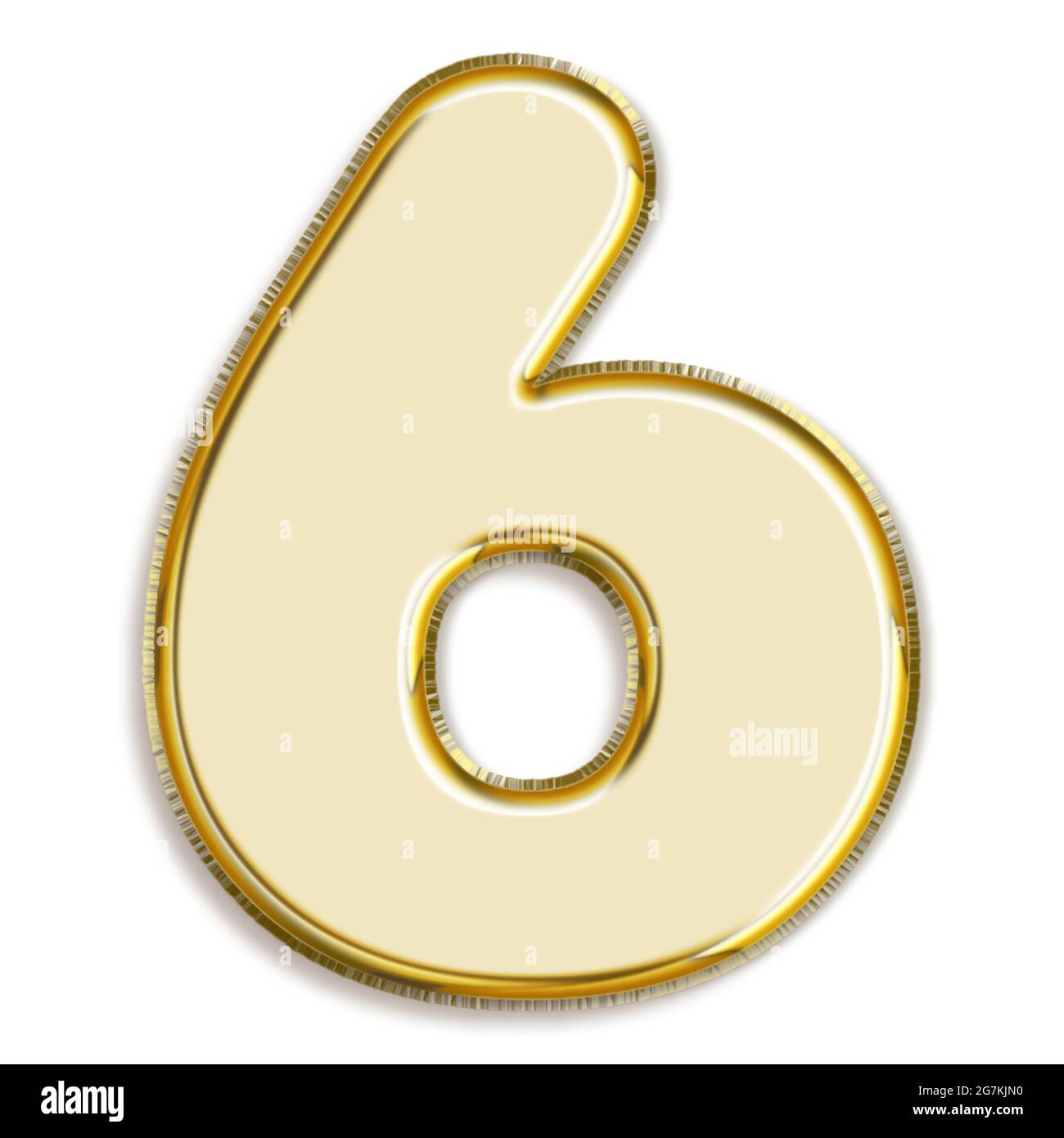 3D rendering of a number six symbol isolated on a white background ...