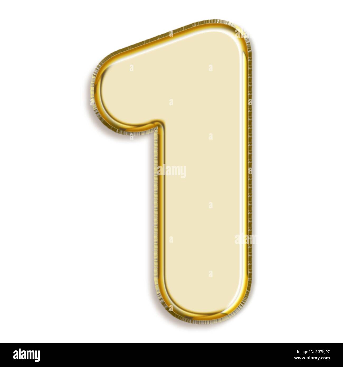 3D rendering of a number one symbol isolated on a white background ...