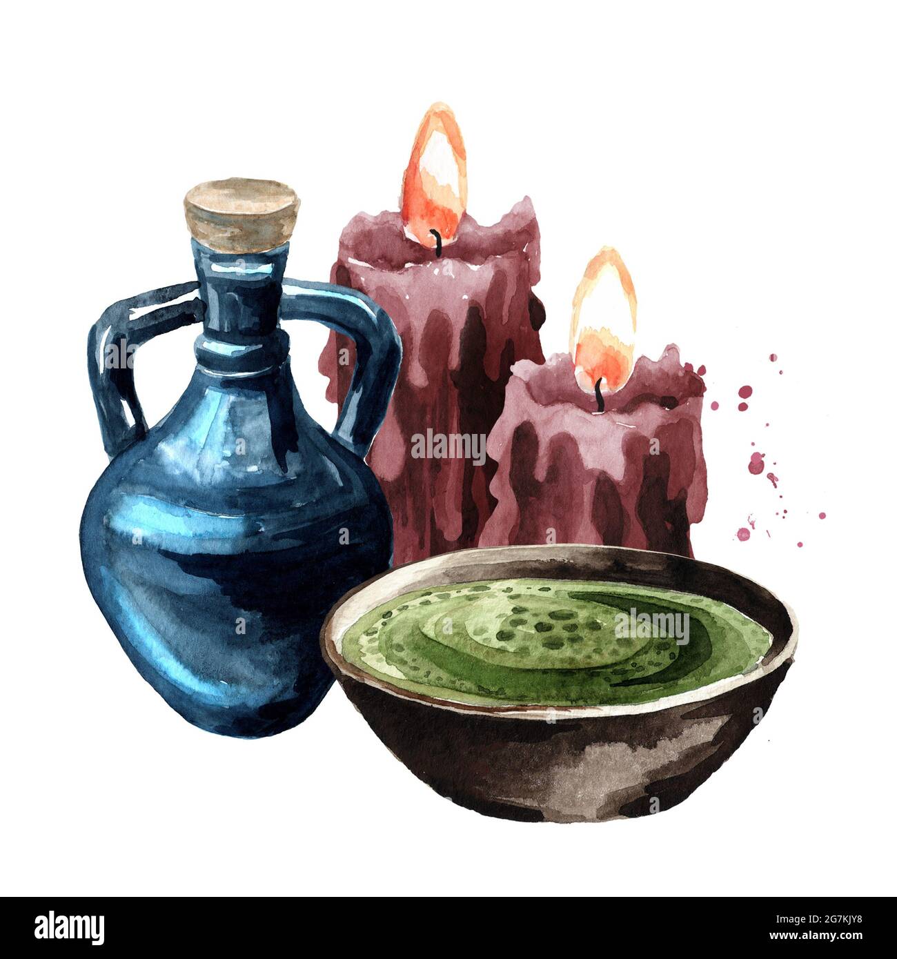 Candles, bowl of potions and witch's bottle. Witchcraft, Magic and ...